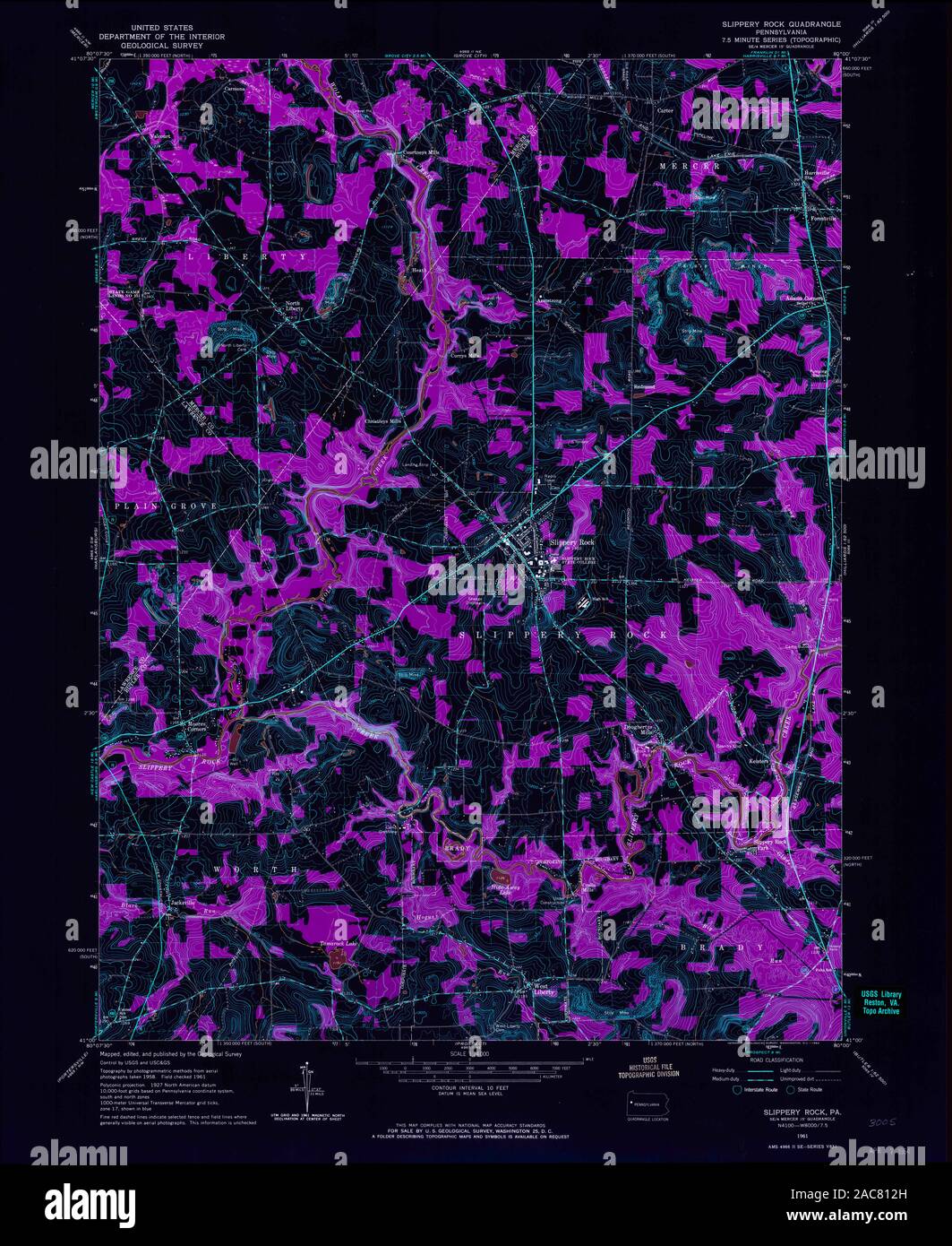Map of slippery rock hi-res stock photography and images - Alamy