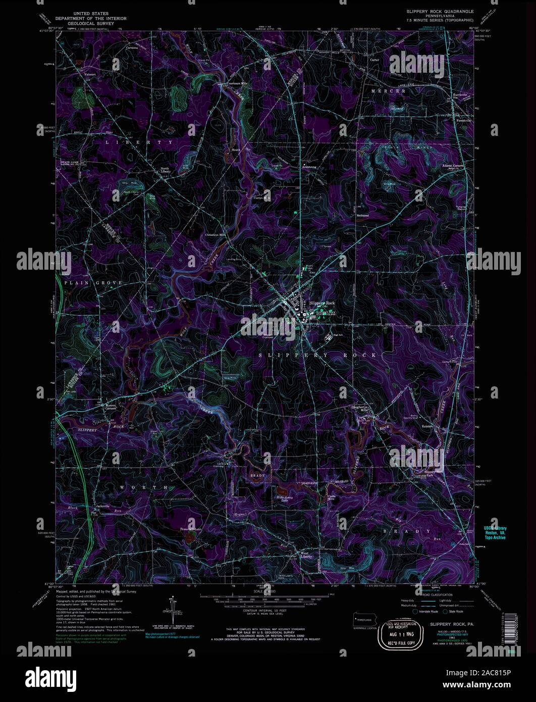 Map of slippery rock hi-res stock photography and images - Alamy