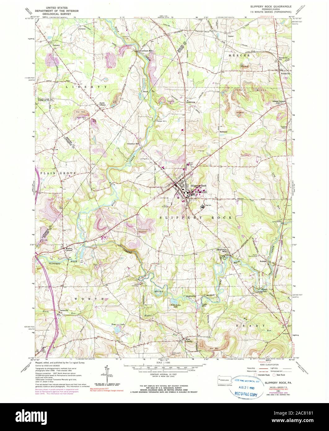 Map of slippery rock hi-res stock photography and images - Alamy