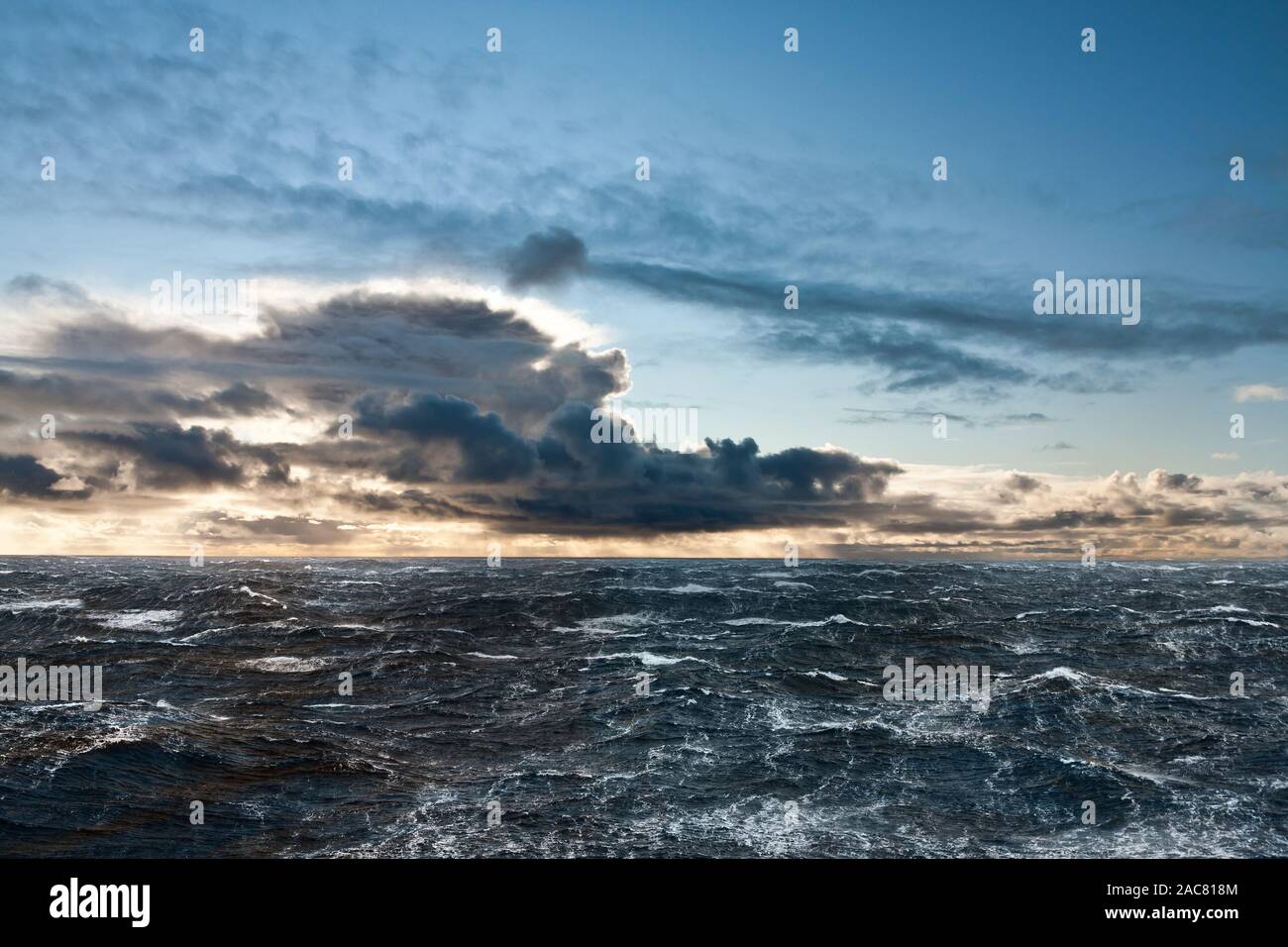 Weather Clearing up After Rough Storm. Sea Still Foams in High Winds ...