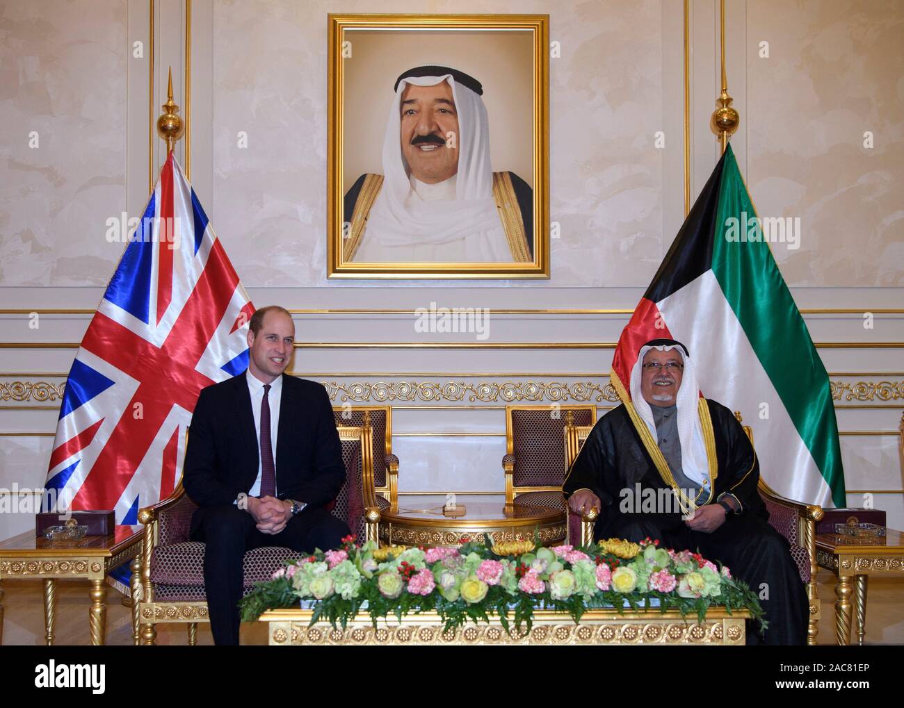 The Duke of Cambridge and Sheikh Ali Al-Jarrah Al-Sabah, minister of ...