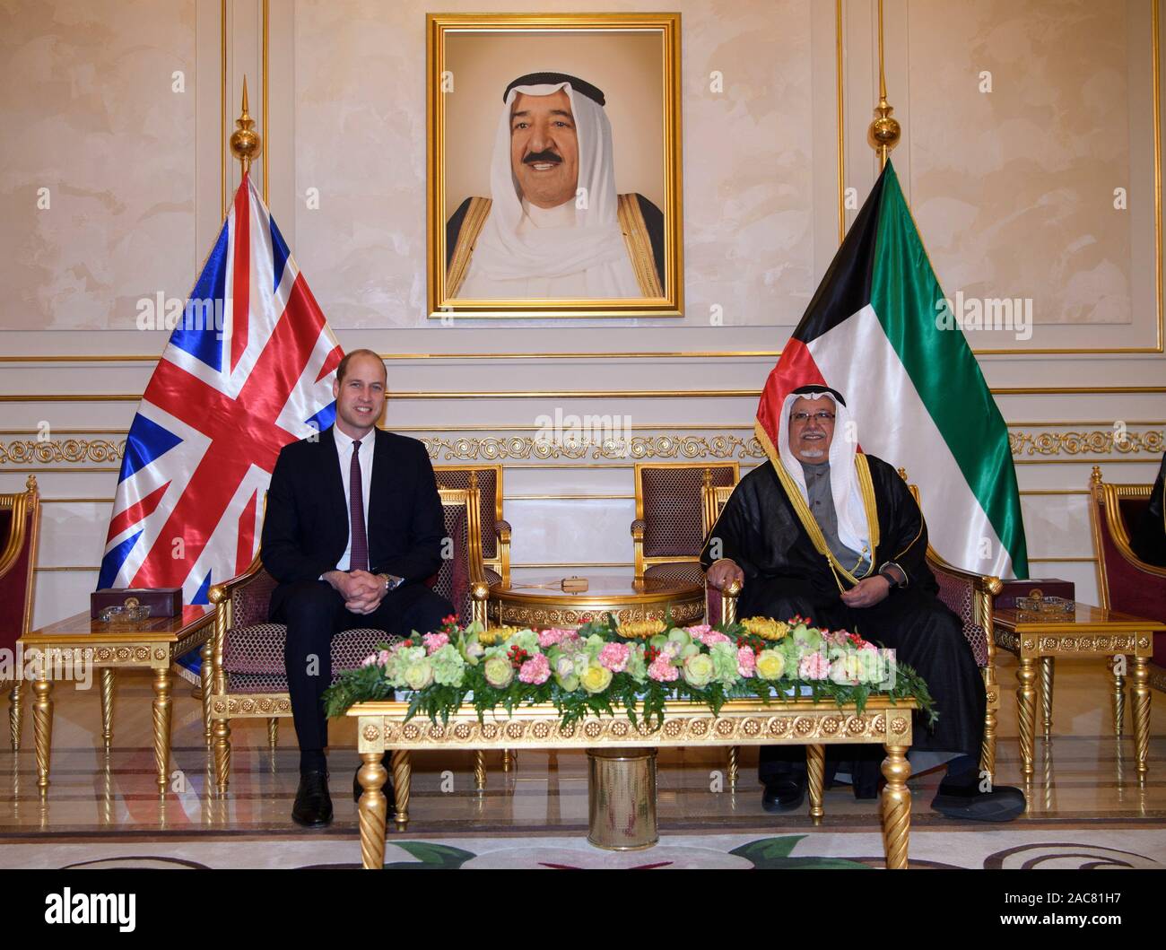 The Duke of Cambridge and Sheikh Ali Al-Jarrah Al-Sabah, minister of ...