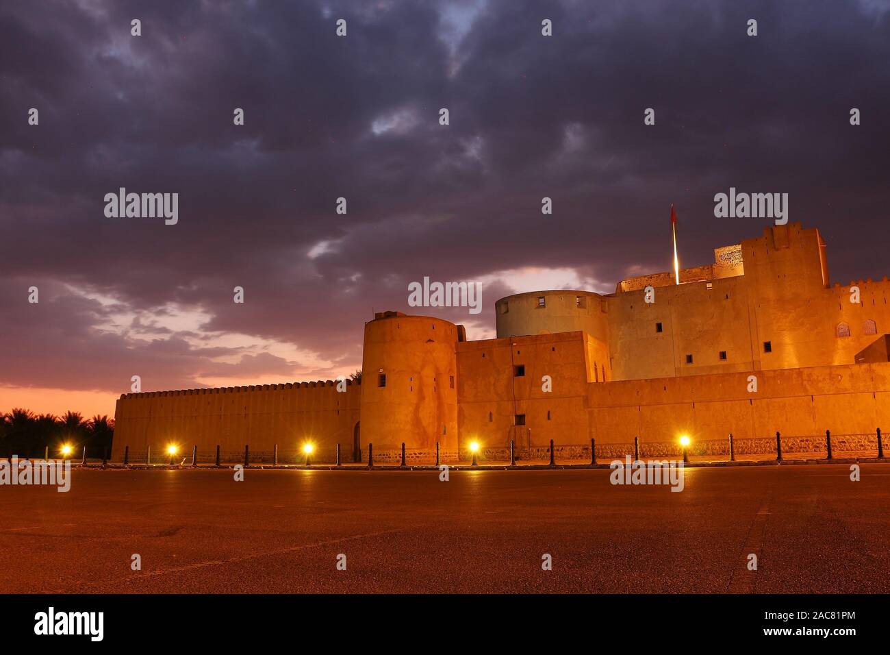 Stunning Jibreen Castle by Night Stock Photo - Alamy