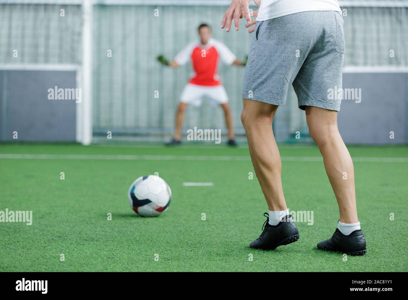 goal for futsal and handball in a sports hall Stock Photo - Alamy