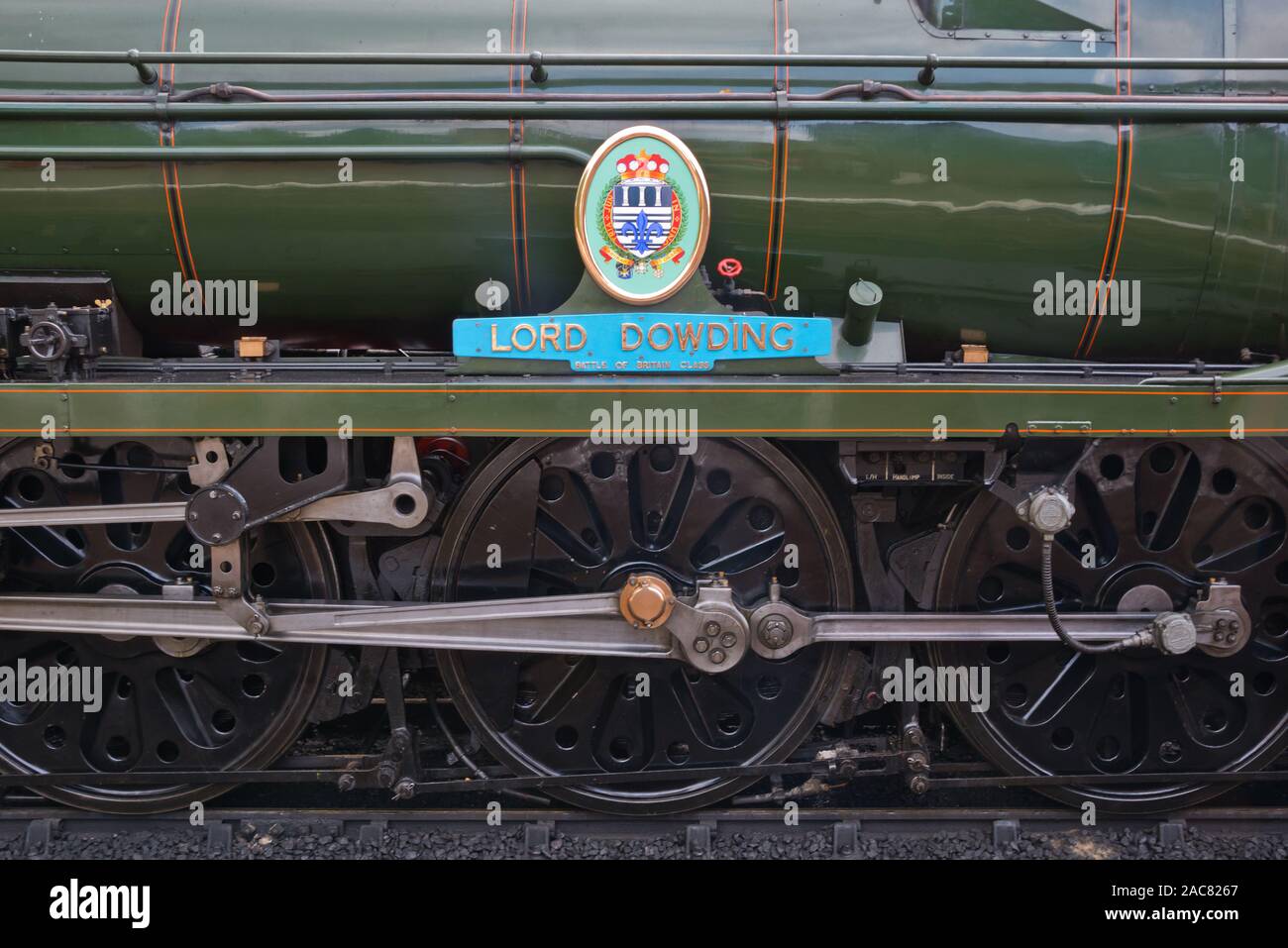 Battle of Britain Class steam locomotive 34046 Braunton running as ...