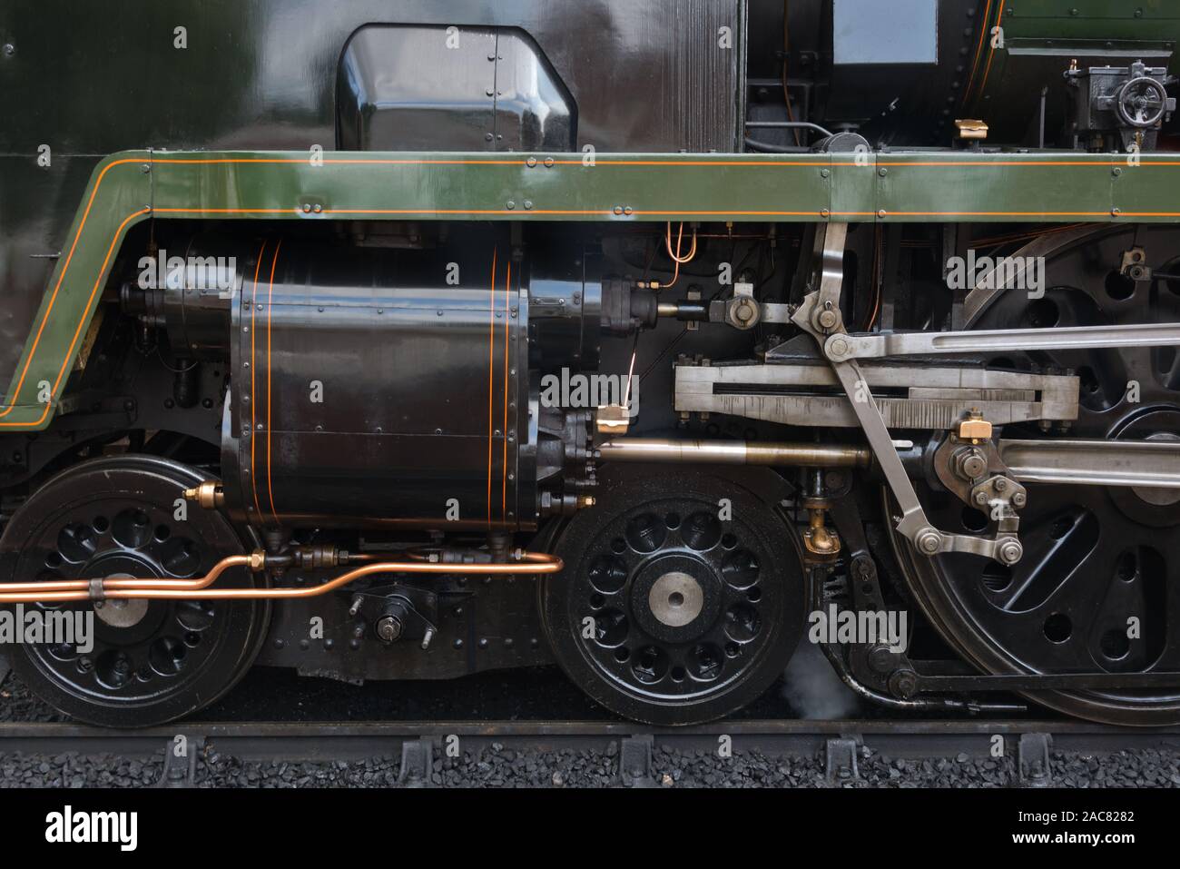 Battle of Britain Class steam locomotive 34046 Braunton running as ...