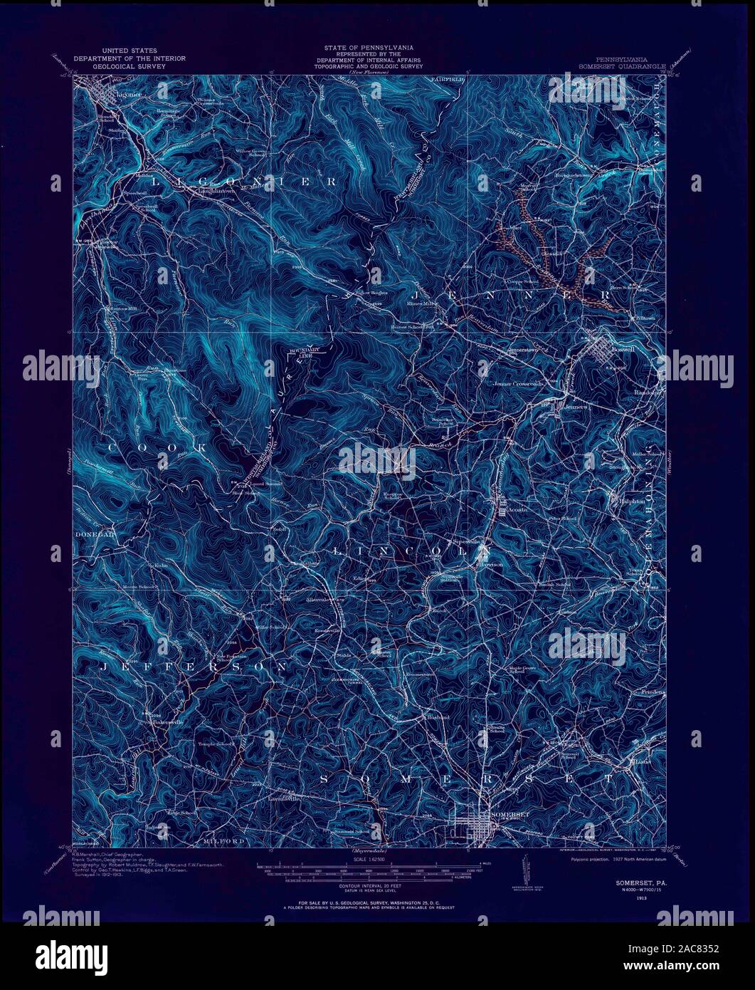 1913 pennsylvania map hi-res stock photography and images - Alamy