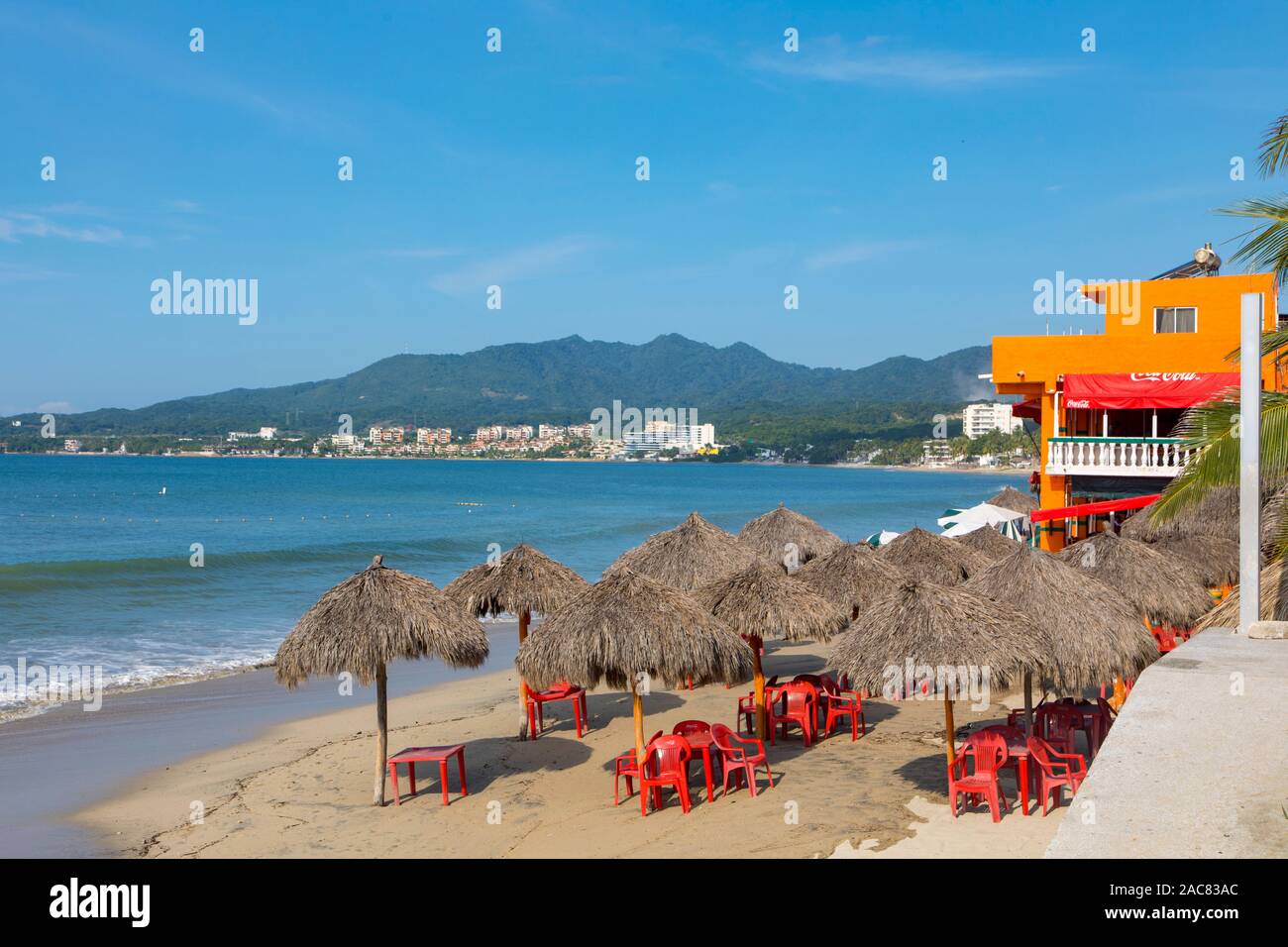 Beach, Bucerias, Banderas Bay, Riviera Nayarit, Nayarit, Mexico Stock ...