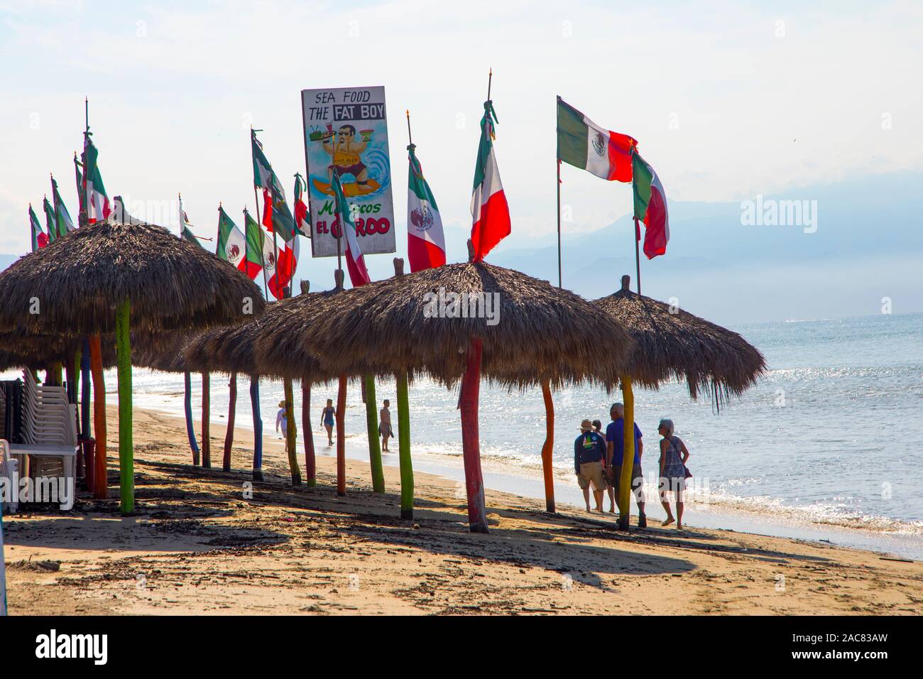 Beach, Bucerias, Banderas Bay, Riviera Nayarit, Nayarit, Mexico Stock ...