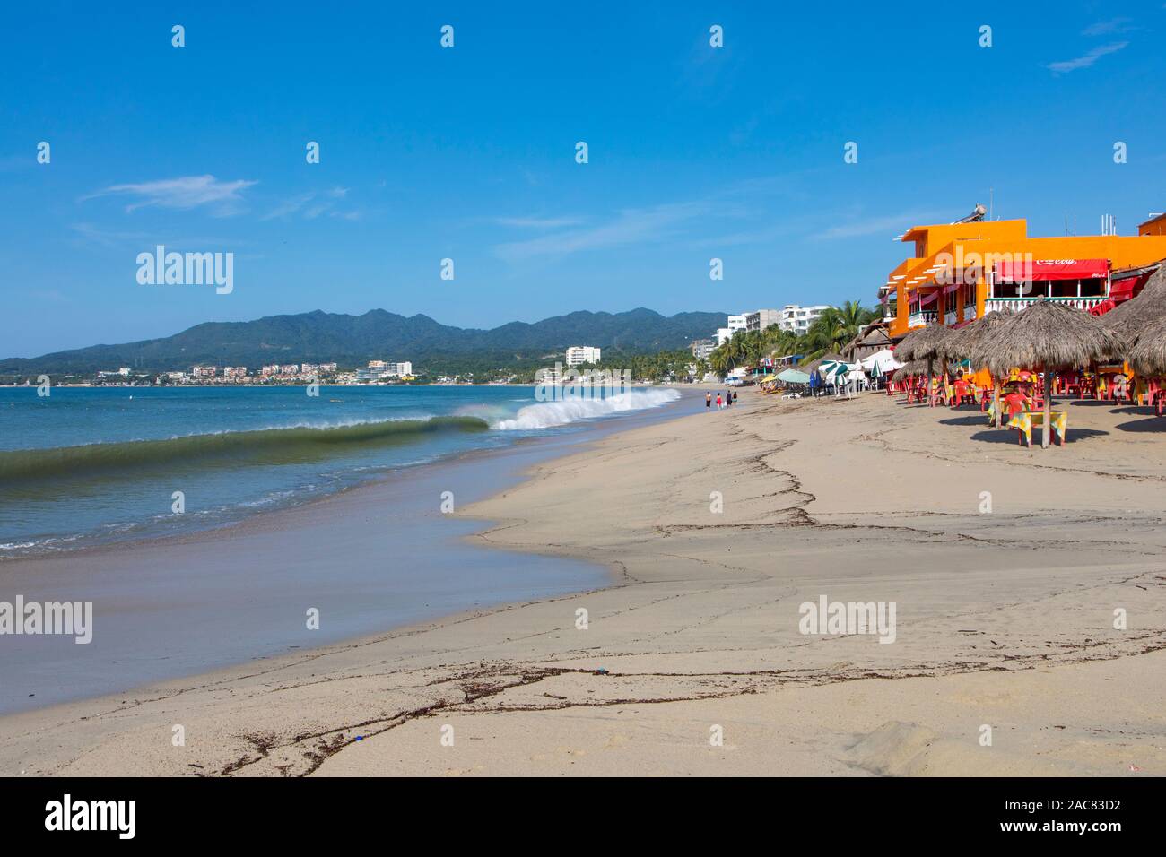 Beach, Bucerias, Banderas Bay, Riviera Nayarit, Nayarit, Mexico Stock ...