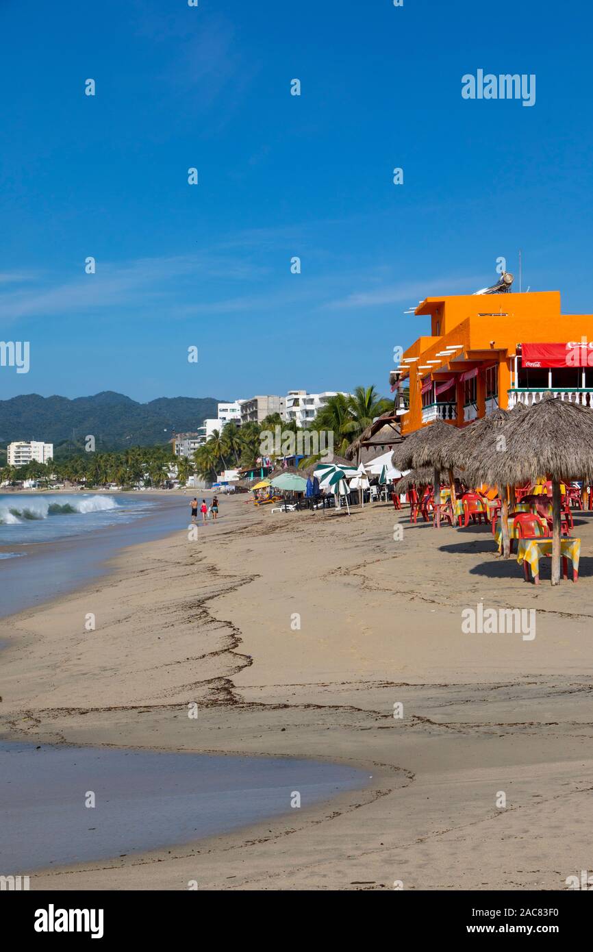 Beach, Bucerias, Banderas Bay, Riviera Nayarit, Nayarit, Mexico Stock ...