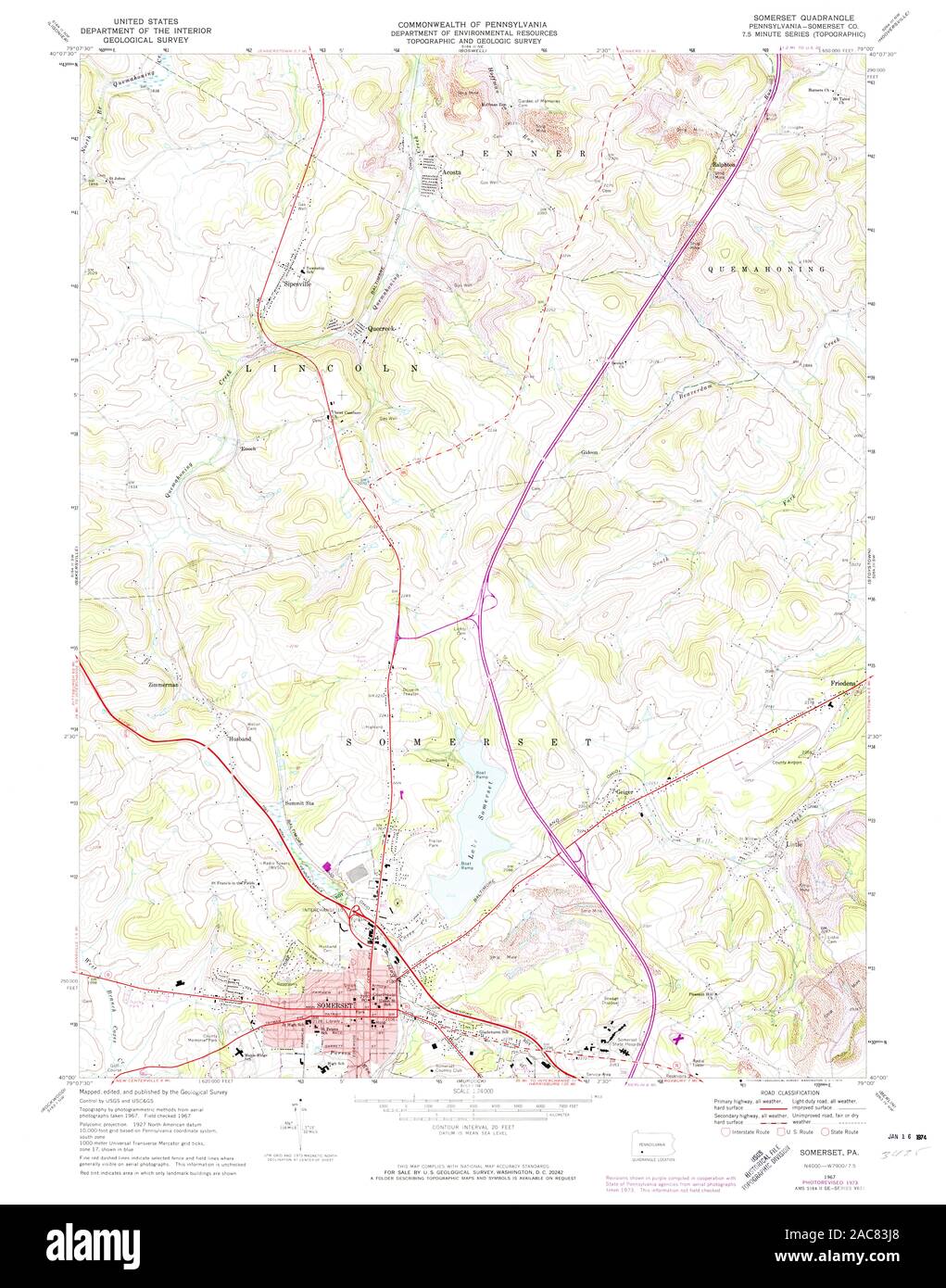 Somerset pennsylvania map hi-res stock photography and images - Alamy