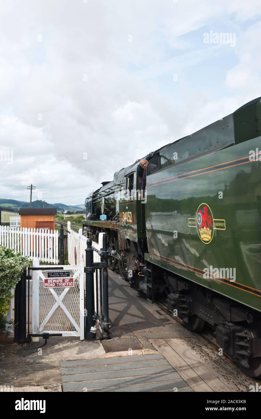 Battle of Britain Class steam locomotive 34046 Braunton running as ...
