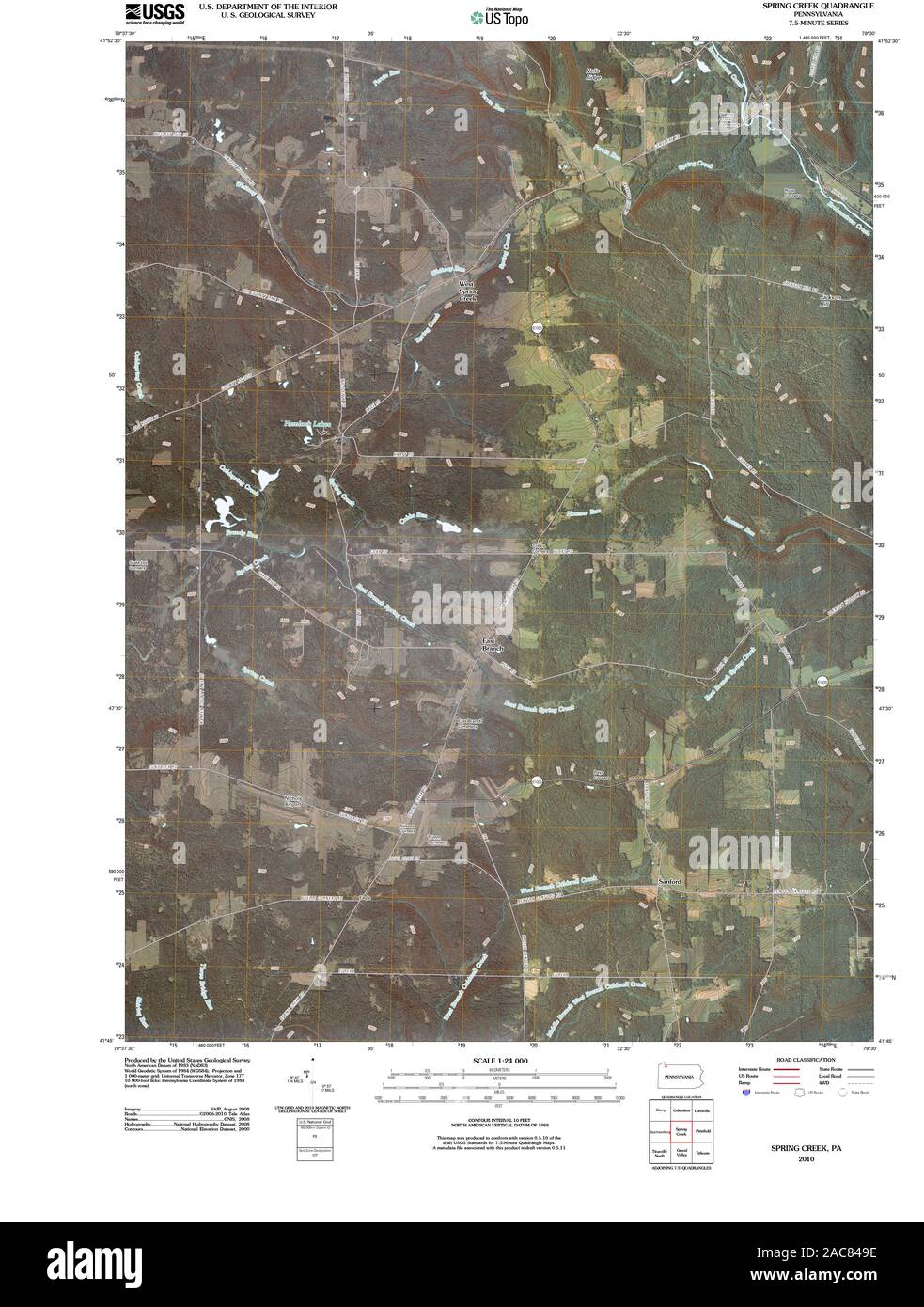 Spring creek pennsylvania map Cut Out Stock Images & Pictures - Alamy
