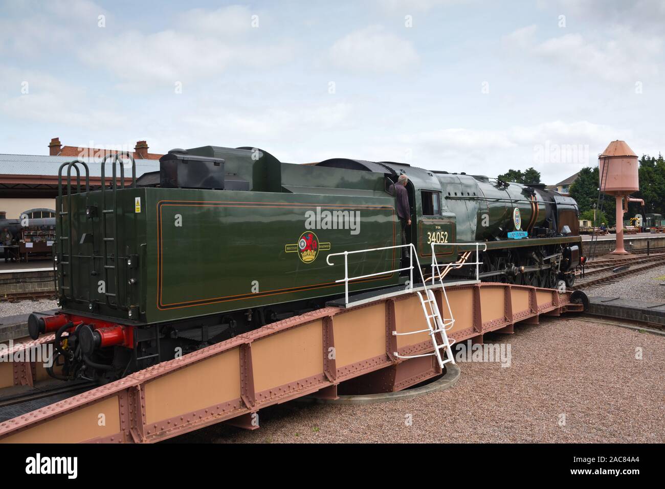Battle of Britain Class steam locomotive 34046 Braunton running as ...