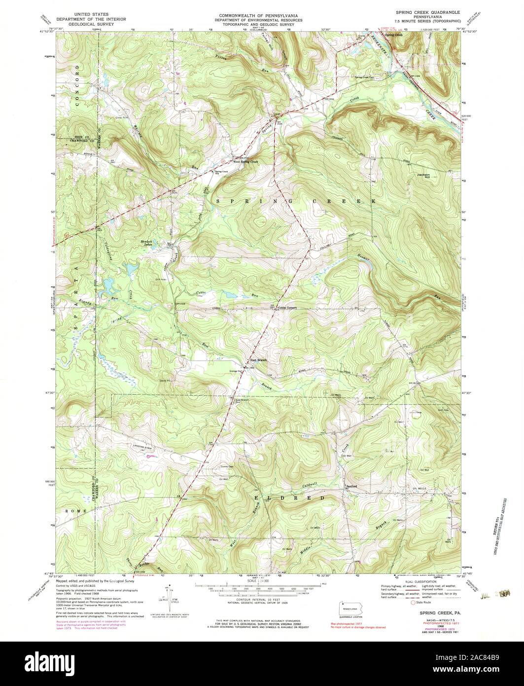 Spring creek pennsylvania map hi-res stock photography and images - Alamy