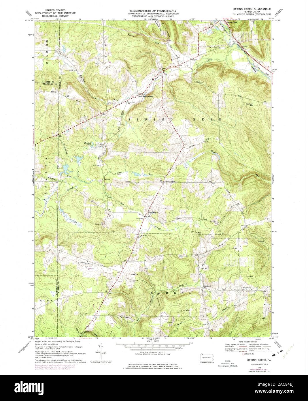 Spring creek pennsylvania map Cut Out Stock Images & Pictures - Alamy