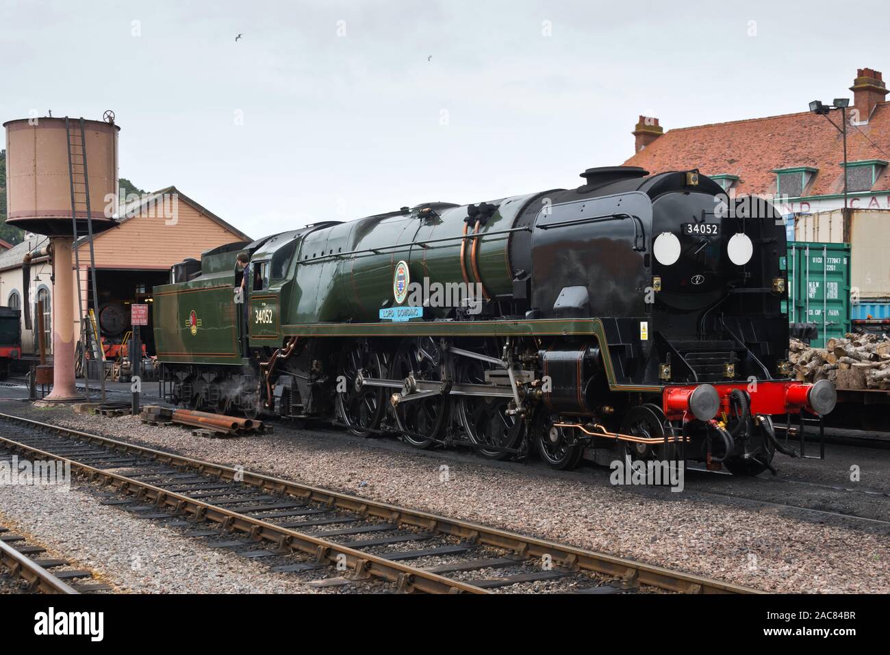 Battle of Britain Class steam locomotive 34046 Braunton running as ...