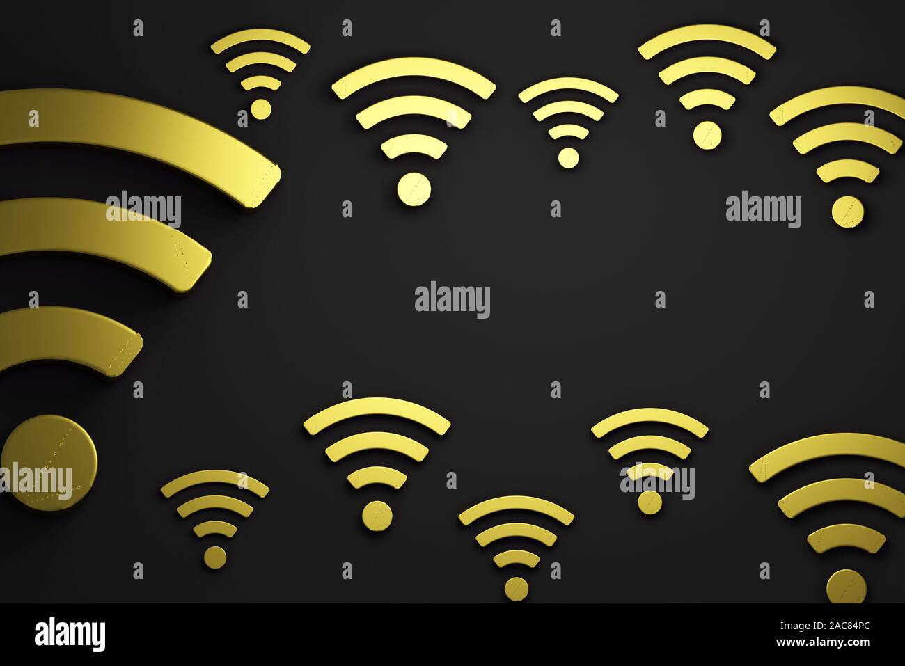 Wifi signals background. 3D Render Illustration Stock Photo - Alamy