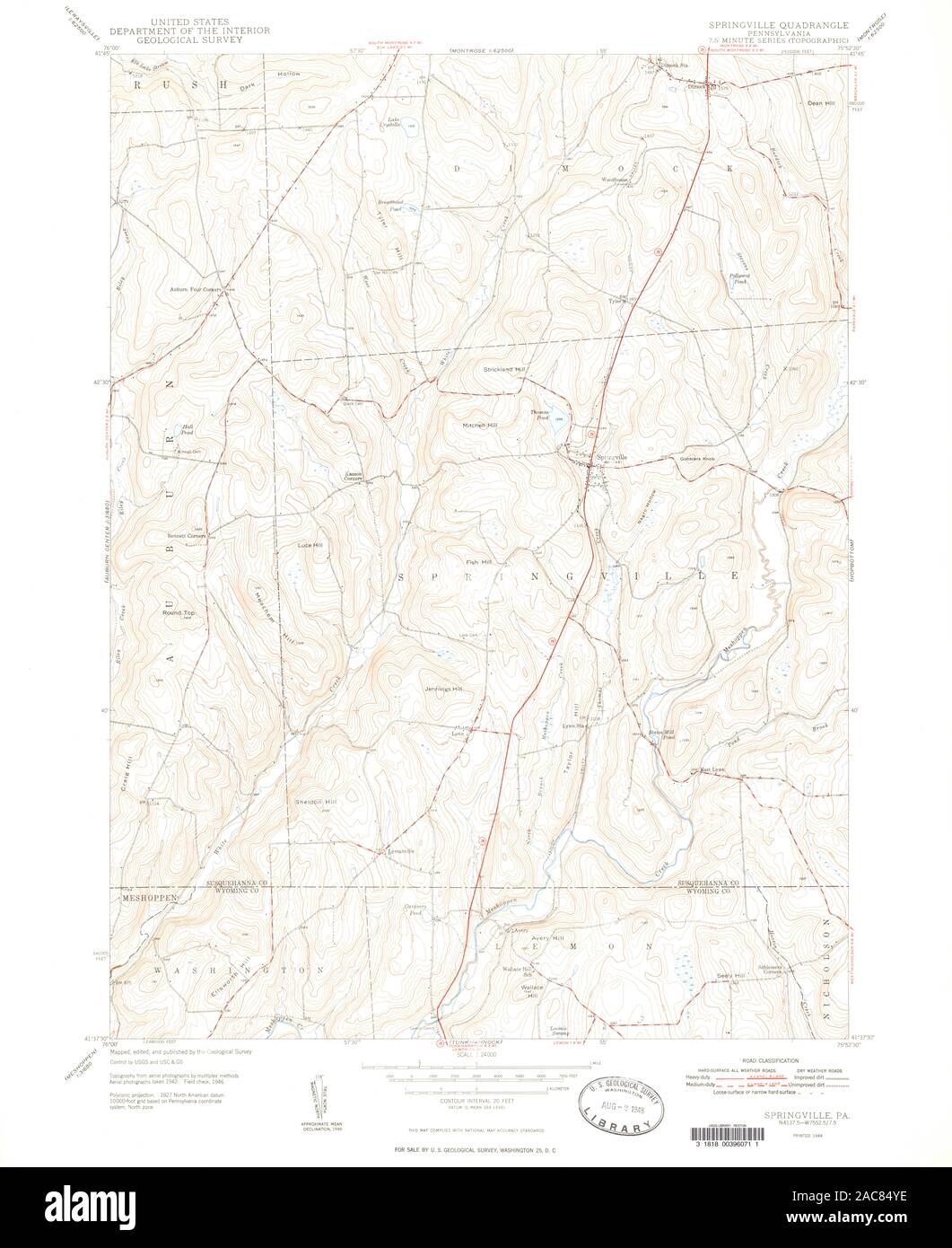 Springville pennsylvania map hi-res stock photography and images - Alamy