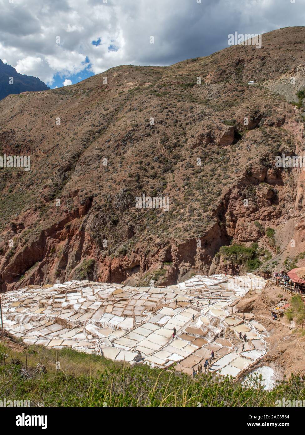 Salina de Maras, the traditional inca salt field (pond) at the Urubamba ...