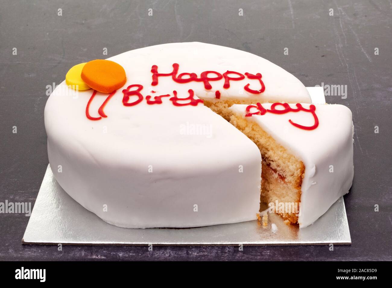 Birthday cake - slate background Stock Photo - Alamy