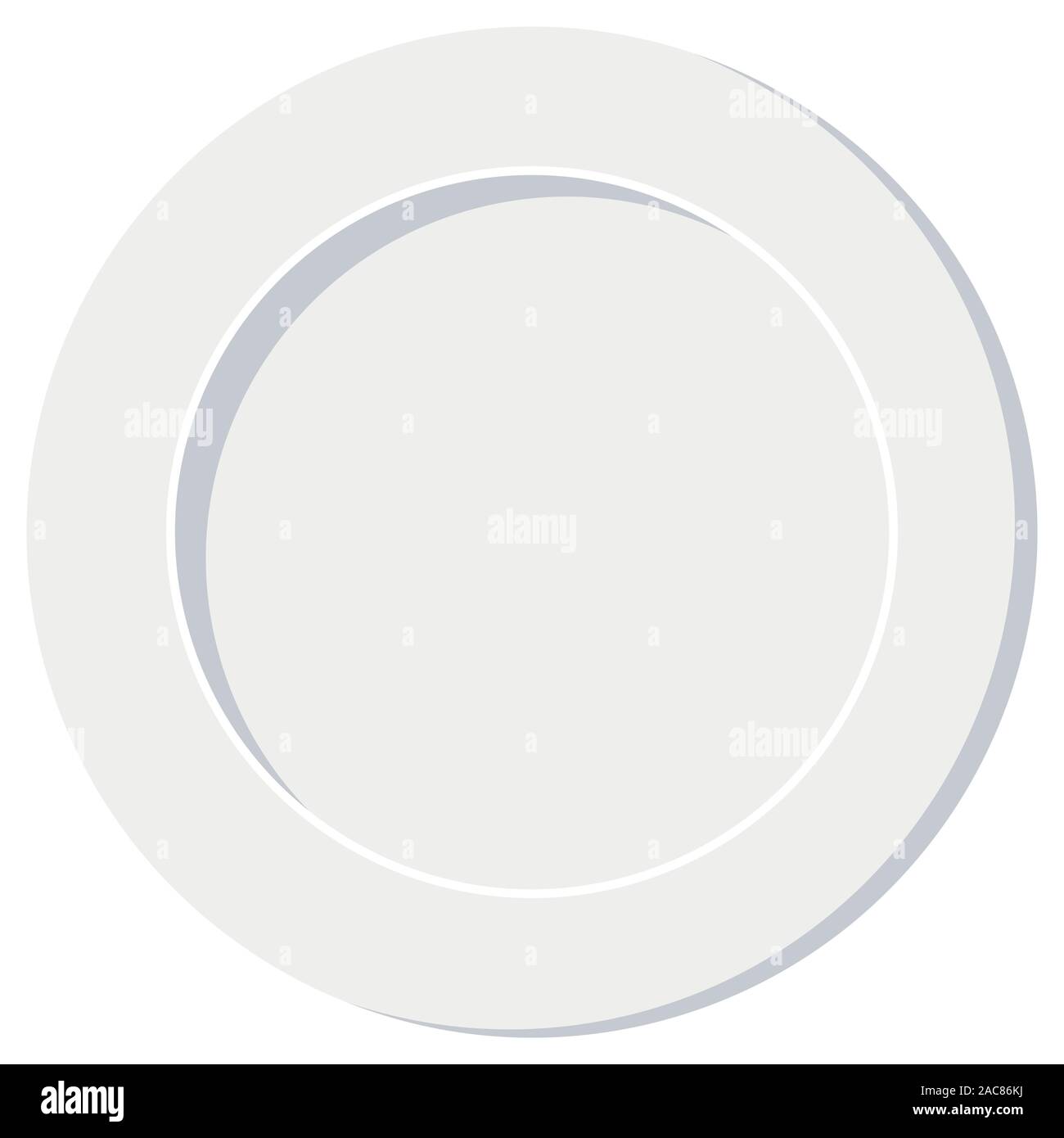 Empty white plate vector illustration isolated on white background ...