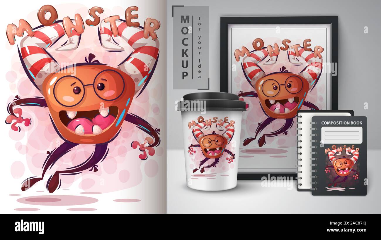 Halloween monster poster and merchandising Stock Vector Image & Art - Alamy