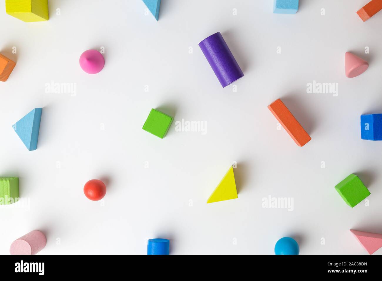 Multicolored set of 3D shapes toy abstract pattern background Stock ...