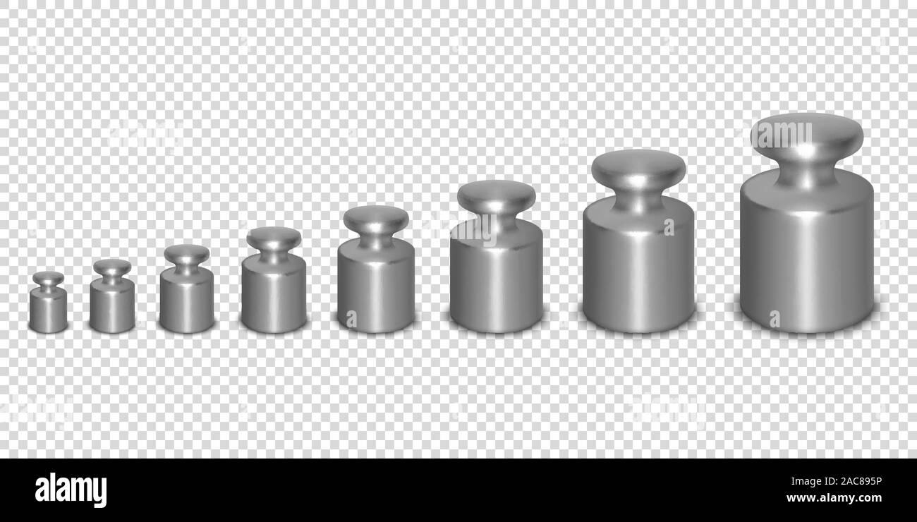 Vector 3d Realistic Metal Calibration Laboratory Weight Different Sizes ...