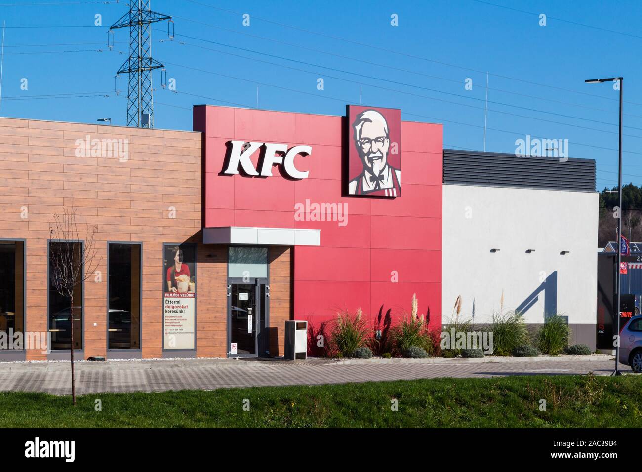 KFC Kentucky Fried Chicken fast food restaurant exterior, Sopron ...