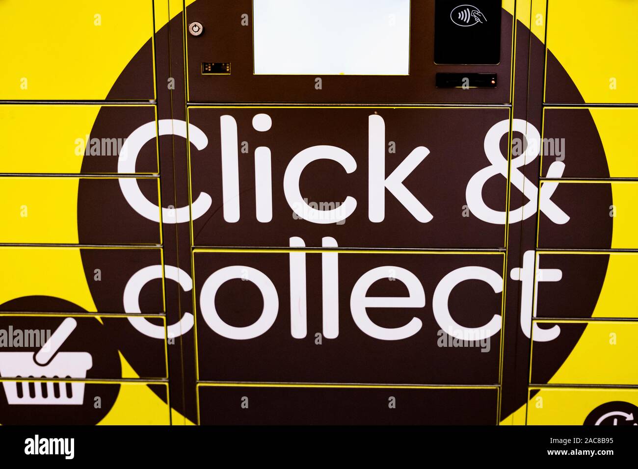 Valencia, Spain - November 26, 2019: Click and Collect parcel locker ...