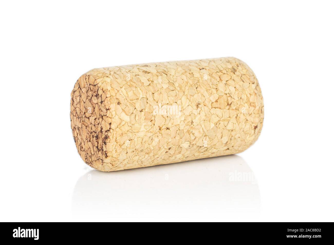 One whole common wine cork isolated on white background Stock Photo - Alamy