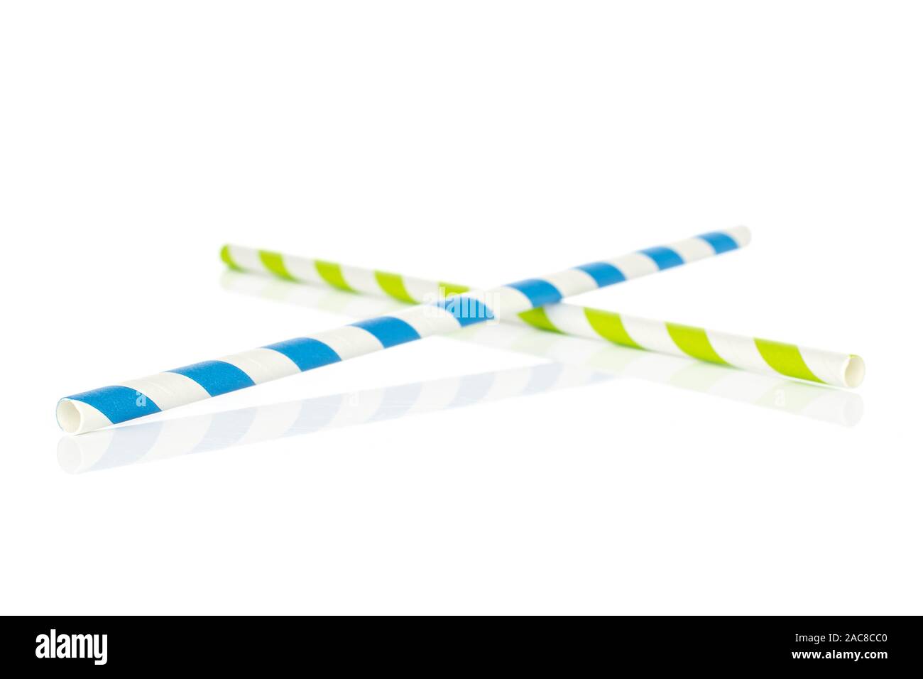 Group of two whole paper straw isolated on white background Stock Photo ...
