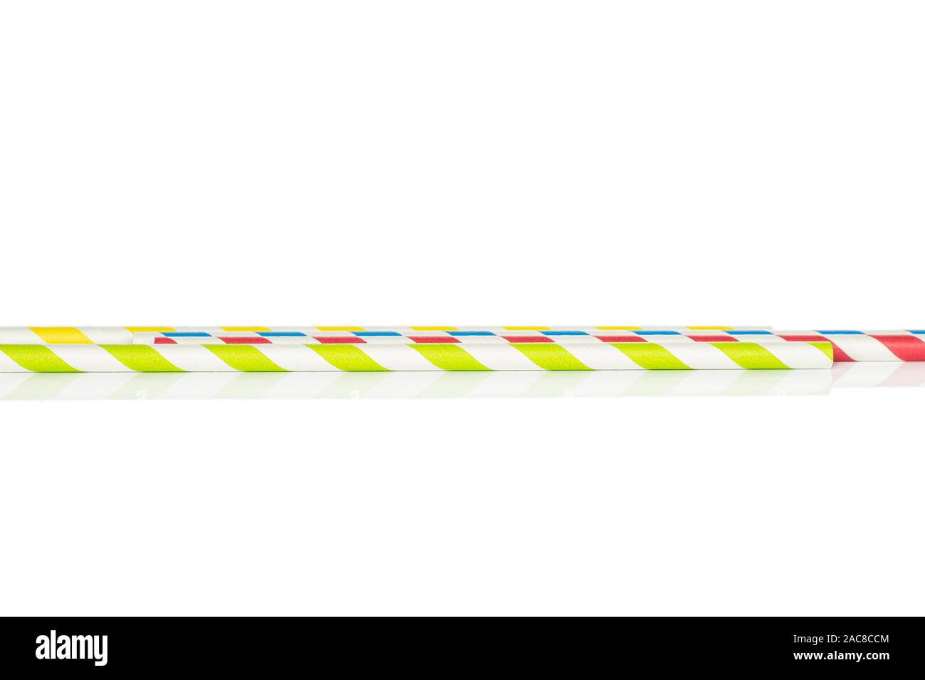 Lot of whole paper straw isolated on white background Stock Photo - Alamy