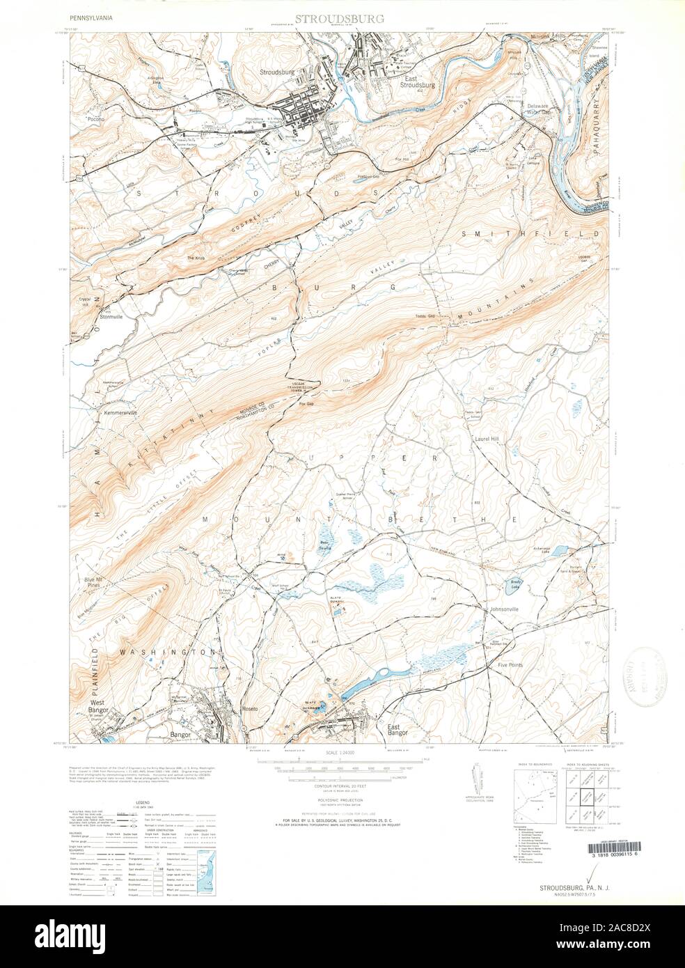 Map of stroudsburg hi-res stock photography and images - Alamy