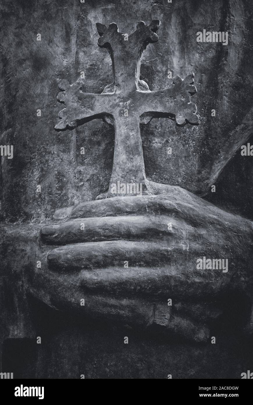 Hands cross sculpture hi-res stock photography and images - Alamy