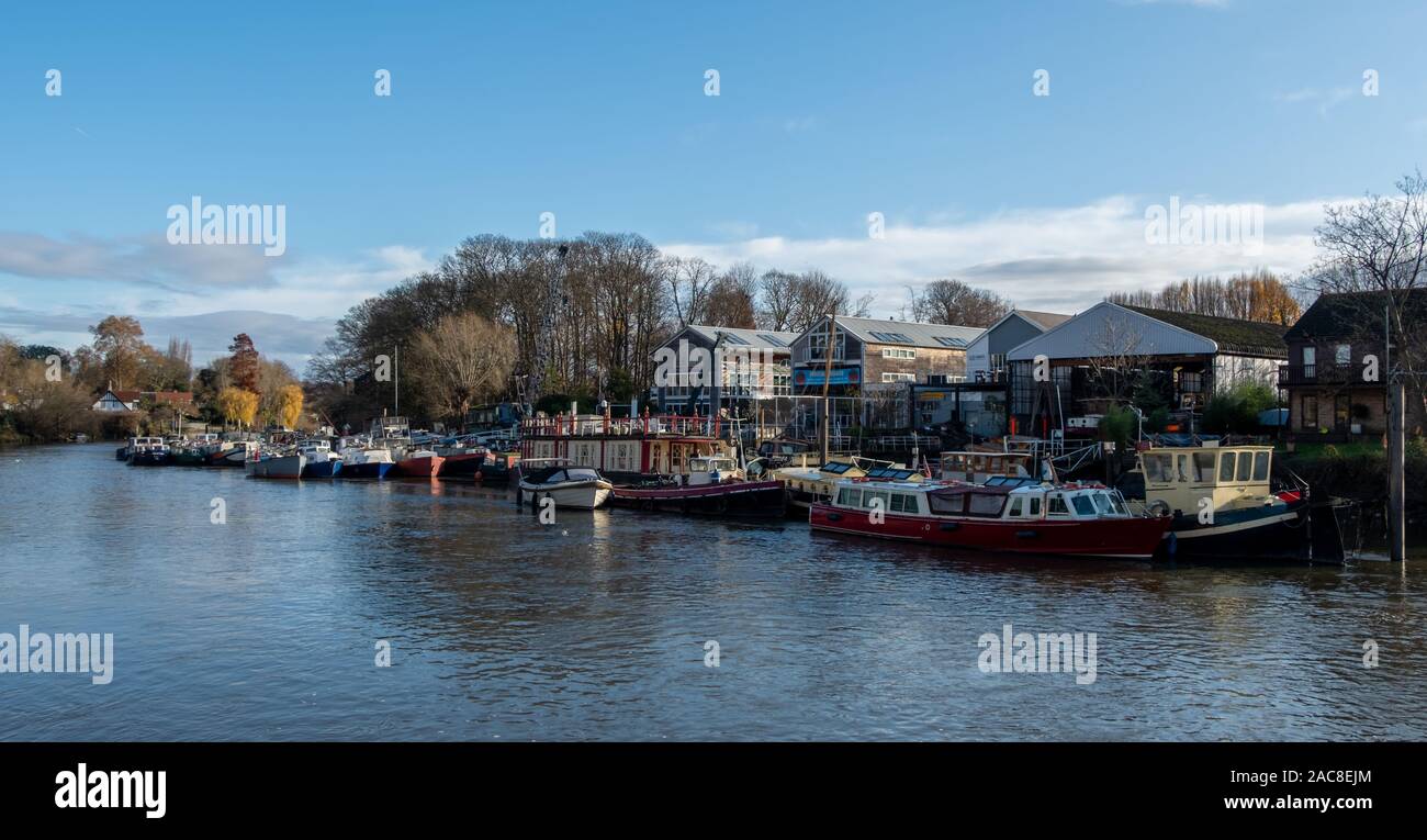 The River Thames at Twickenham, London UK, with Eel Pie Island on the ...