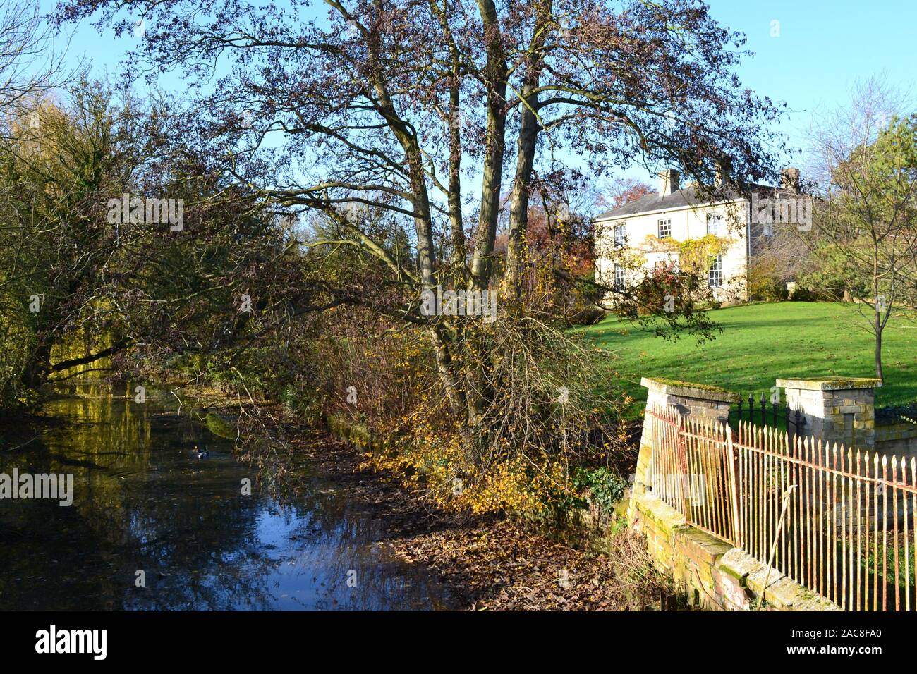 River Stour near Clare and Cavendish on the Essex and Suffolk border on ...