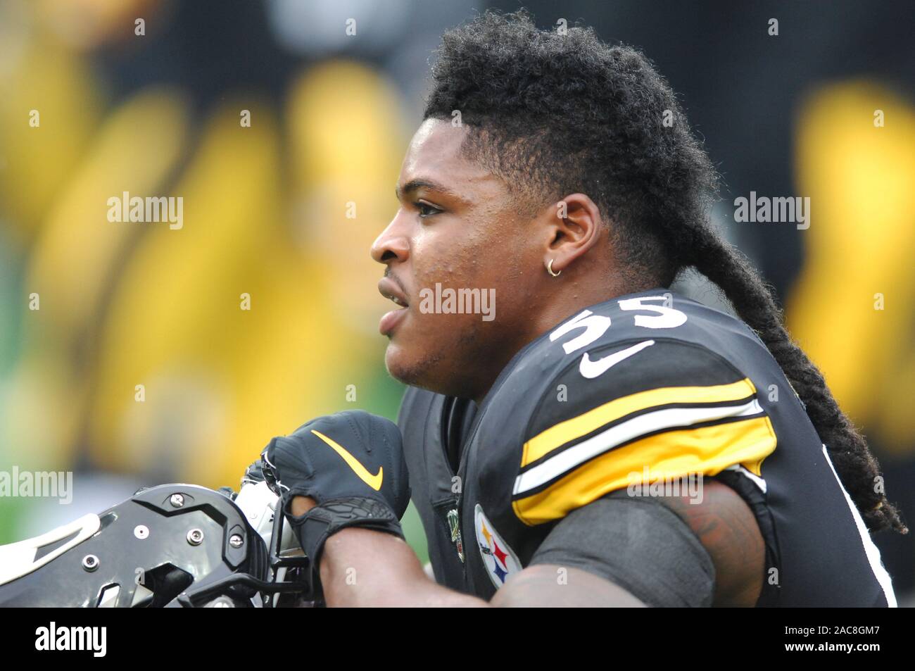 Pittsburgh, PA, USA. 1st Dec, 2019. Devin Bush #55 during the ...