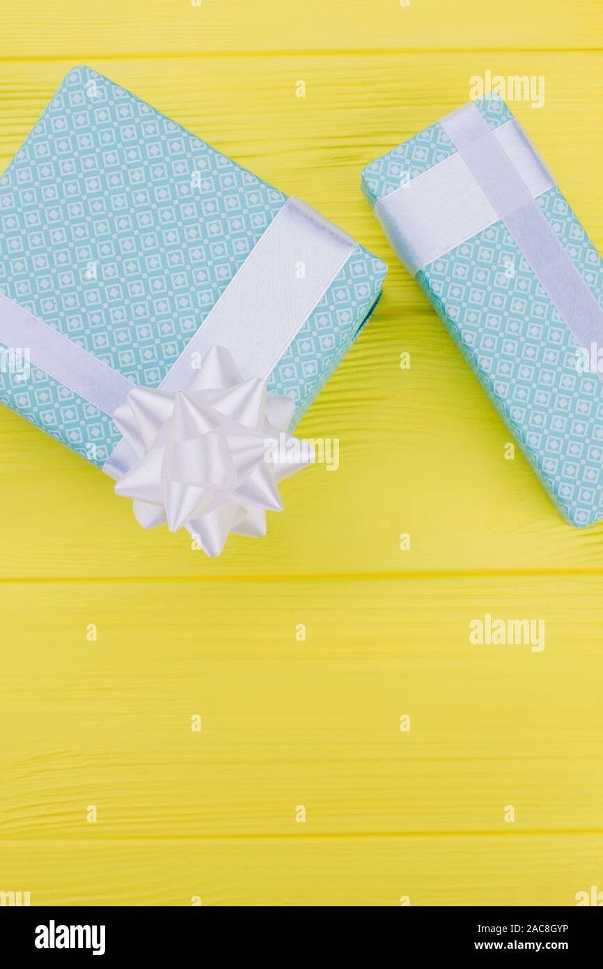 Beautiful gift boxes with copy space Stock Photo - Alamy