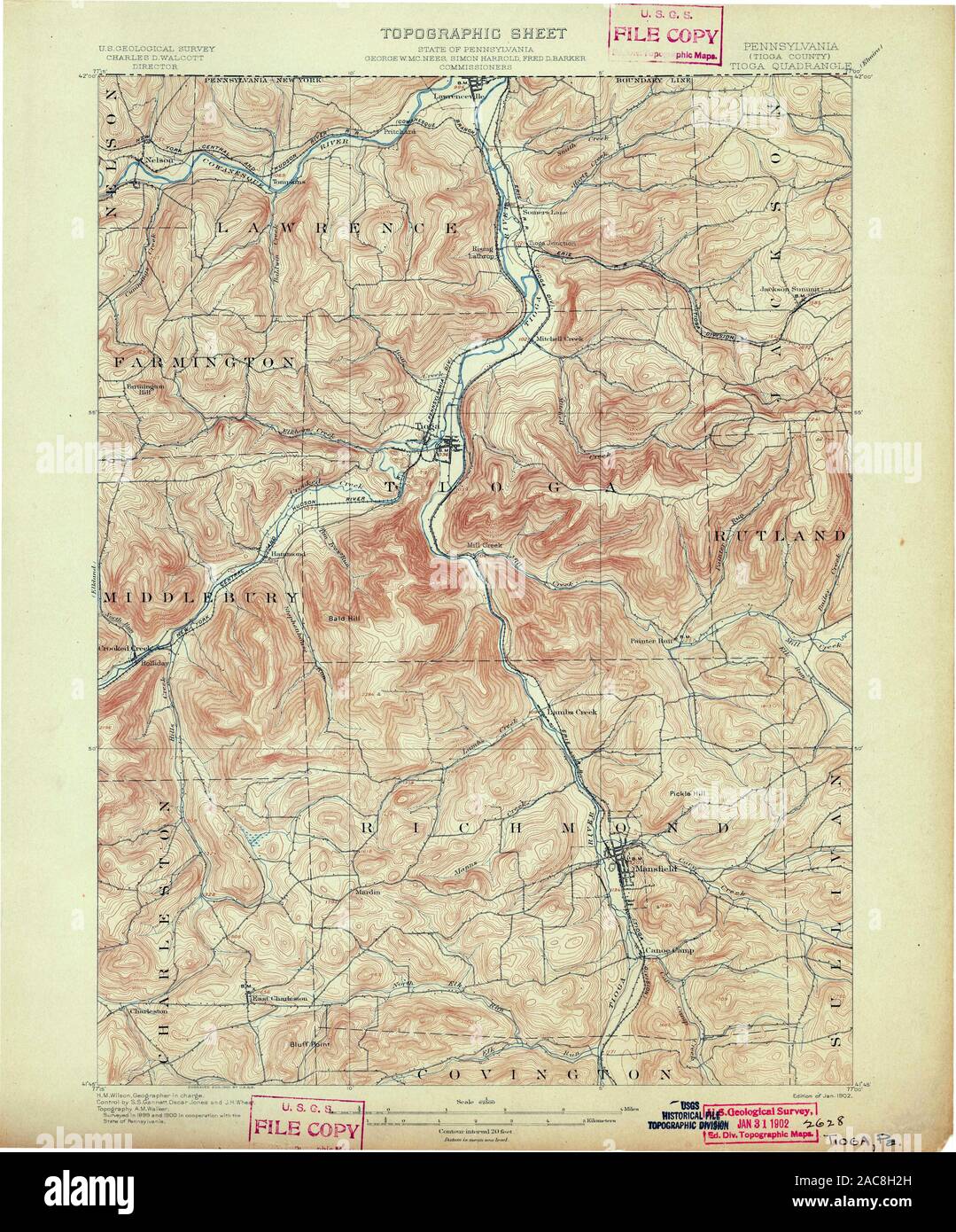 Map of tioga pennsylvania hi-res stock photography and images - Alamy