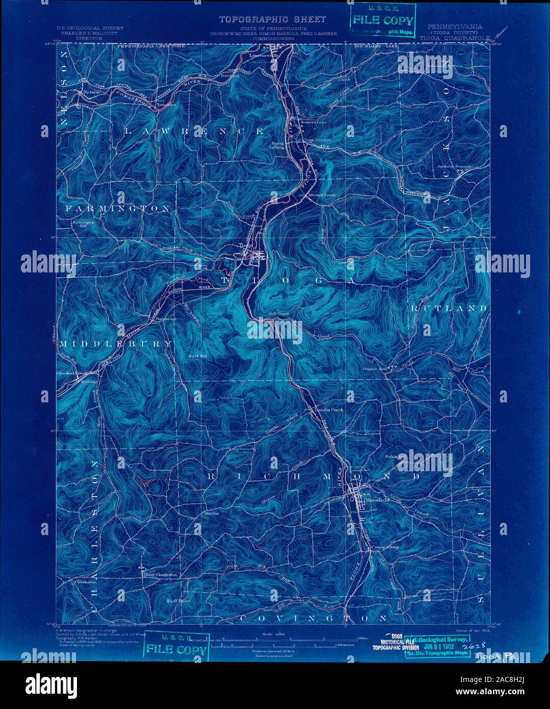 Map of tioga pennsylvania hi-res stock photography and images - Alamy