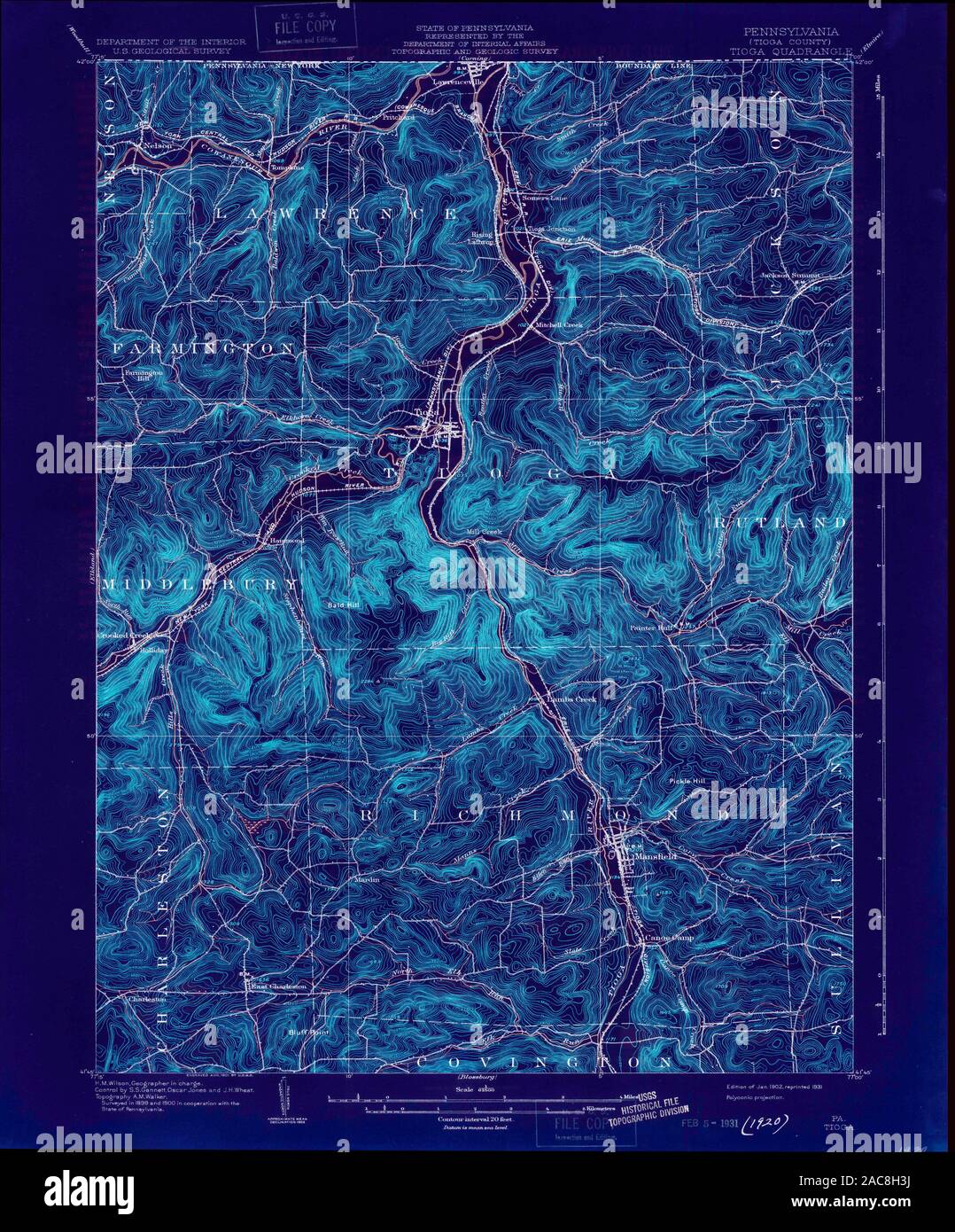 Map of tioga pennsylvania hi-res stock photography and images - Alamy