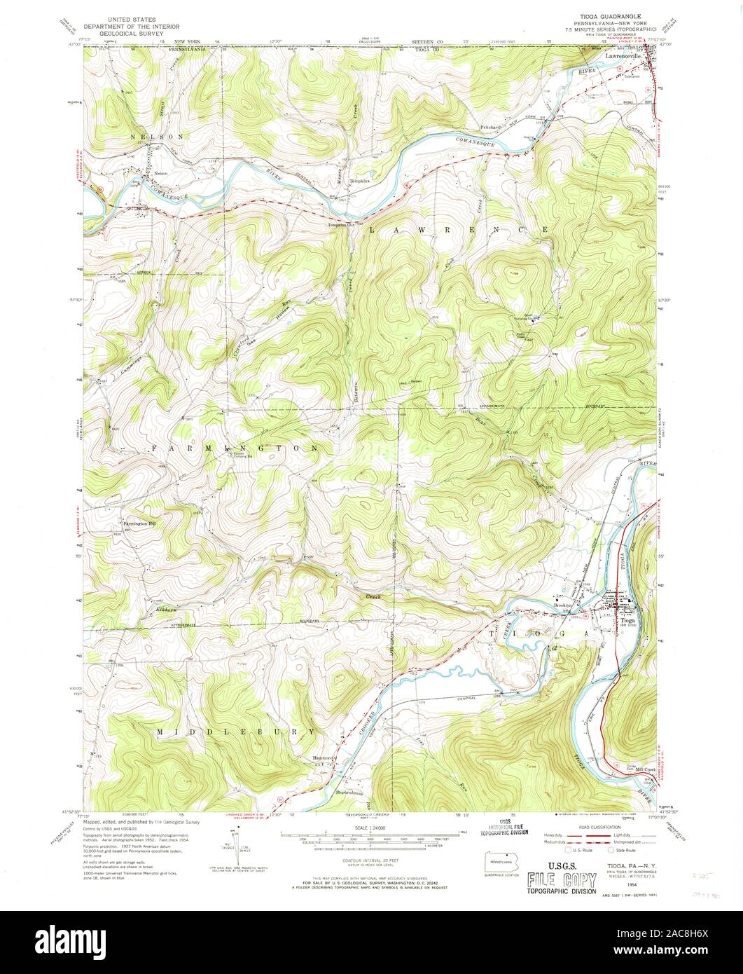 Map of tioga pennsylvania hi-res stock photography and images - Alamy