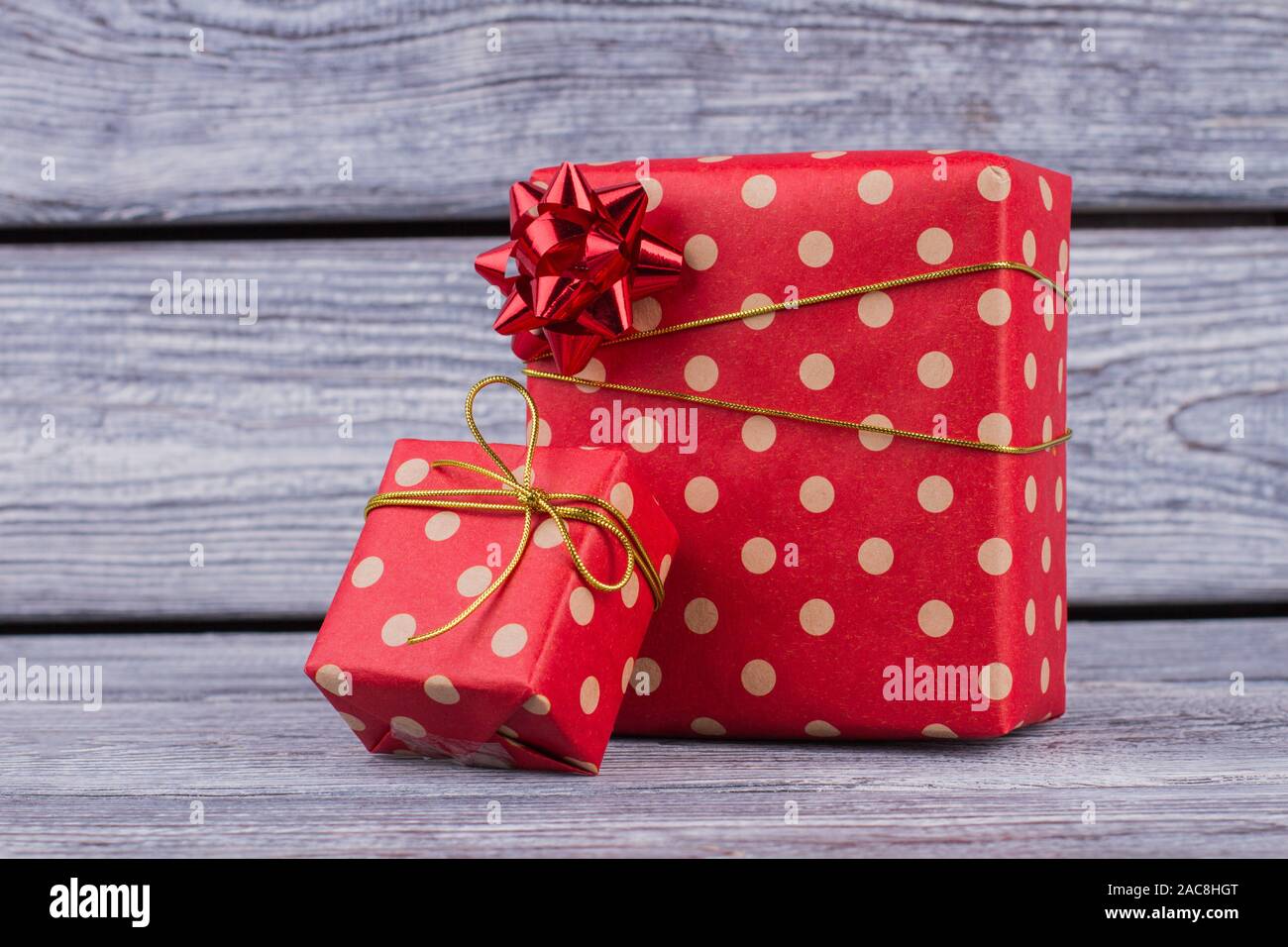 Red modern gift boxes hi-res stock photography and images - Alamy