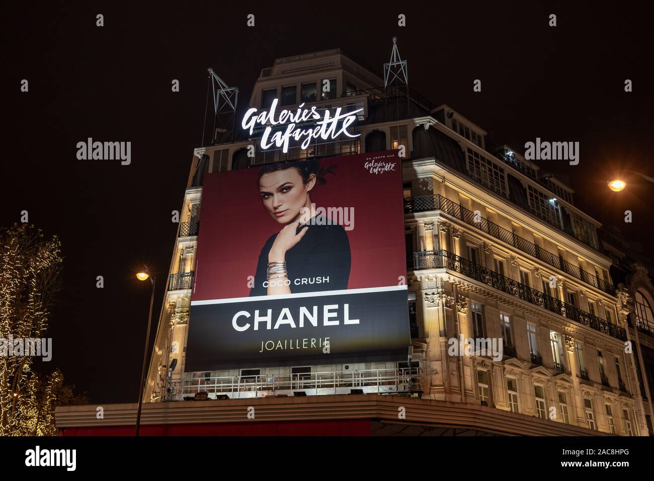 Paris, France - December 1, 2019: Big billboard Chanel Jewlery ...