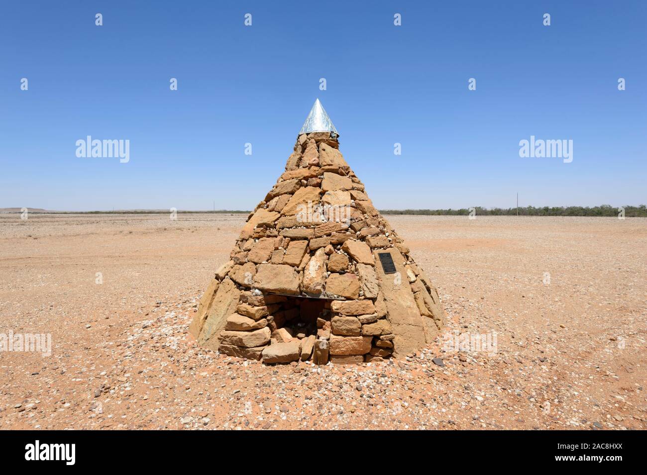 Decorative Cairn in the desert, near Milparinka, New South Wales, NSW ...