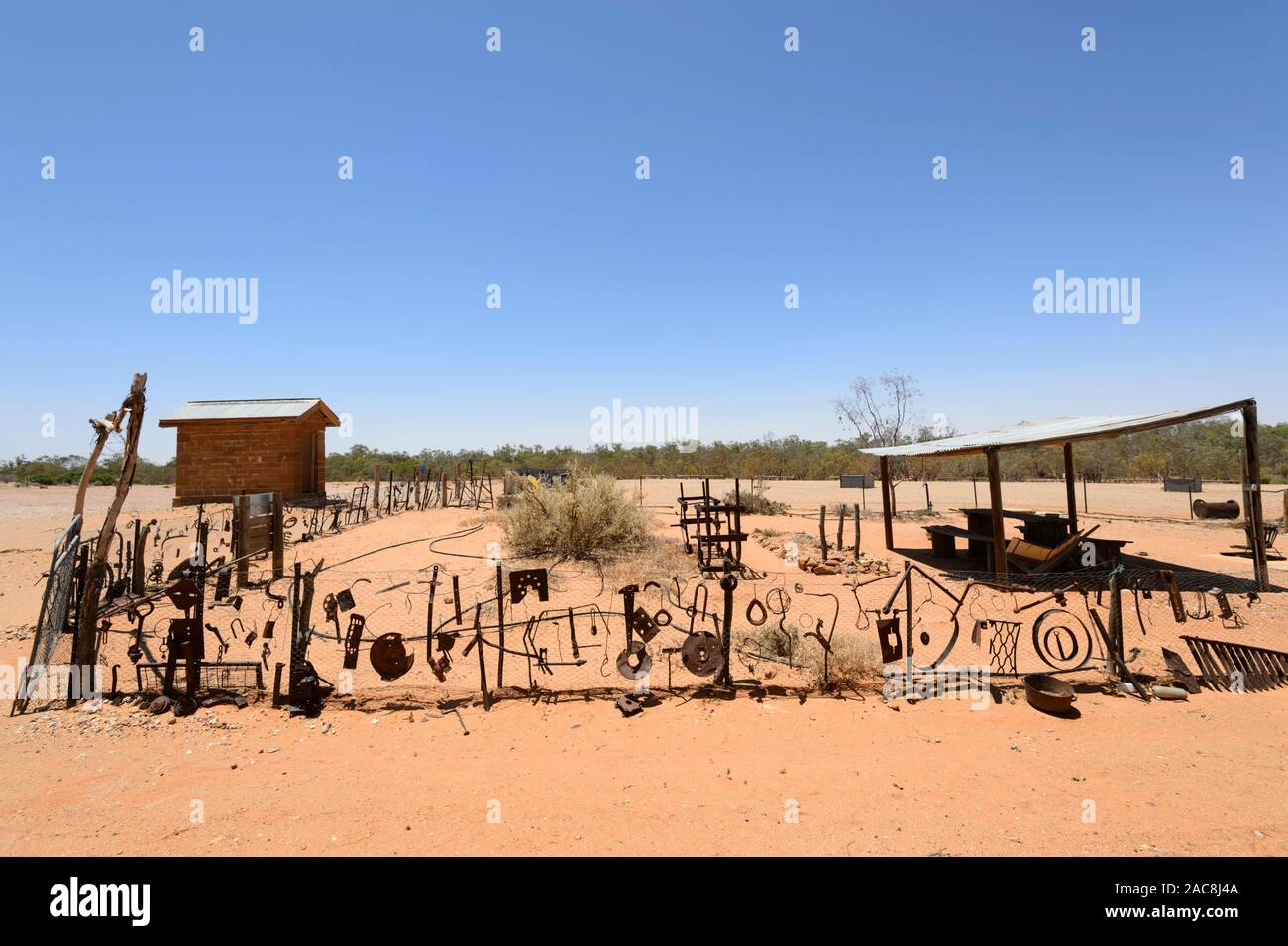 Metal decorations in the remote Outback town of Milparinka, New South ...