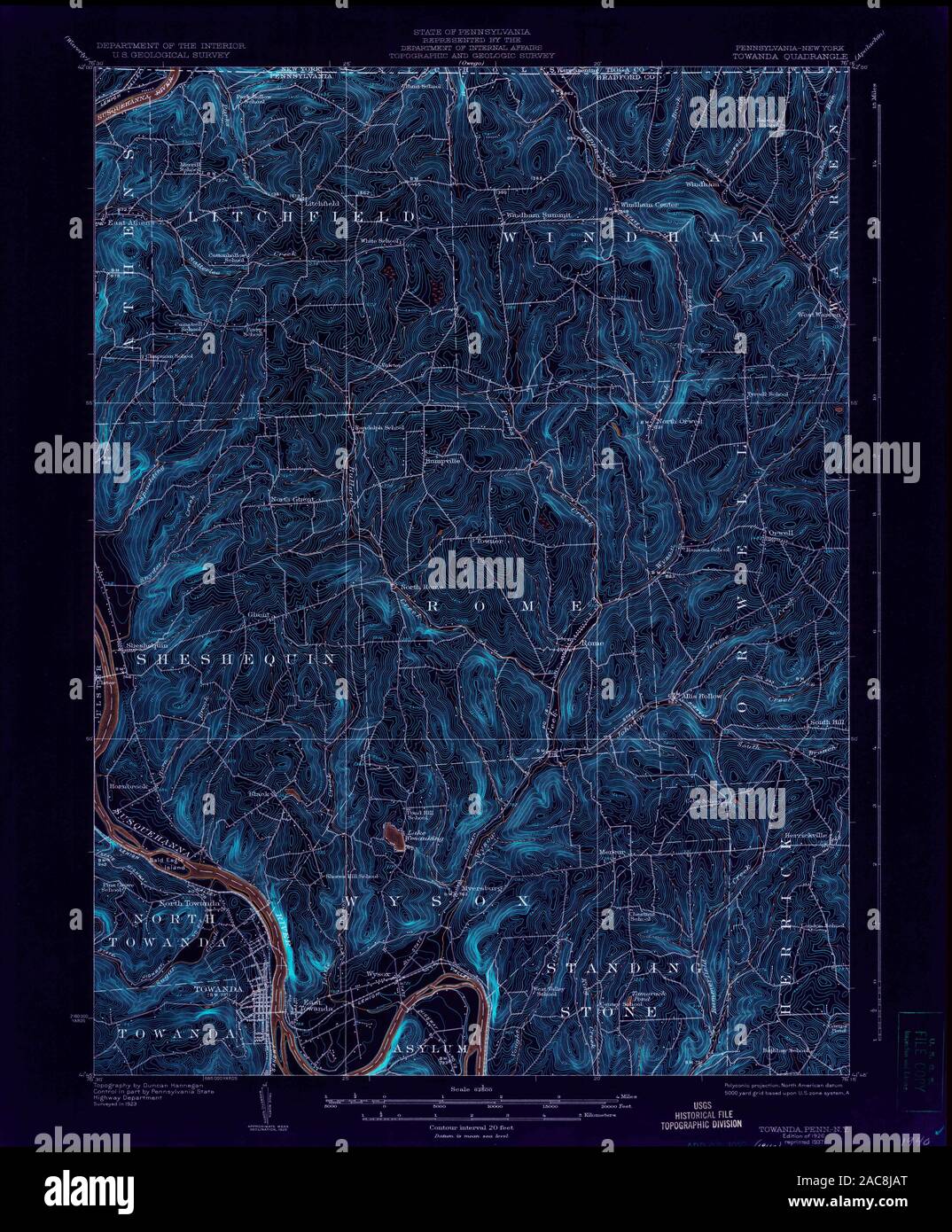 Map of towanda hi-res stock photography and images - Alamy